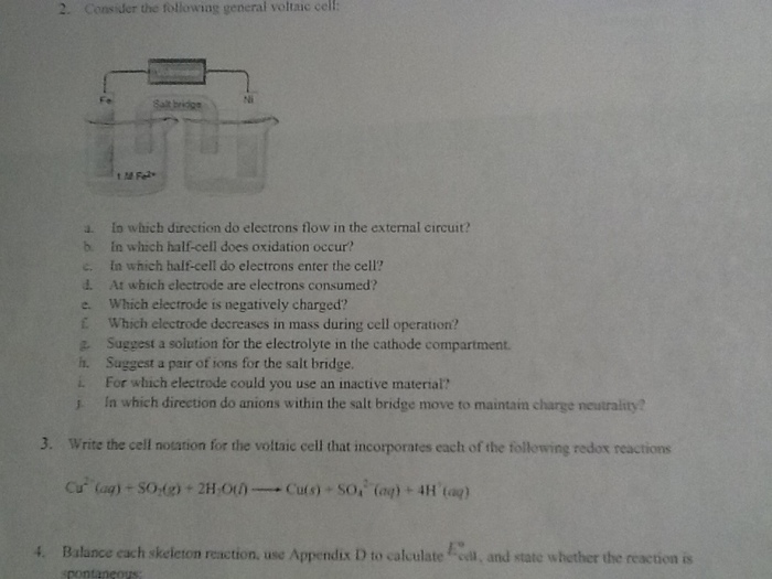 Solved Consider the following general voltaic cell: in | Chegg.com
