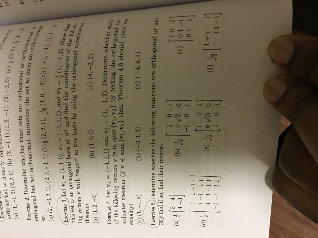 Determine whether these set are orthogonal or | Chegg.com