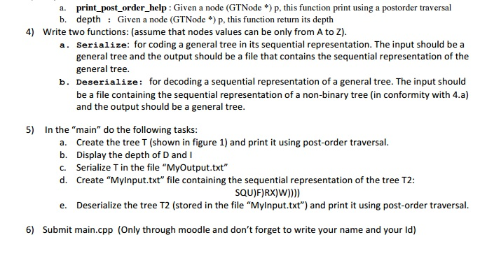 Solved Assume that you have a tree T that is represented in | Chegg.com