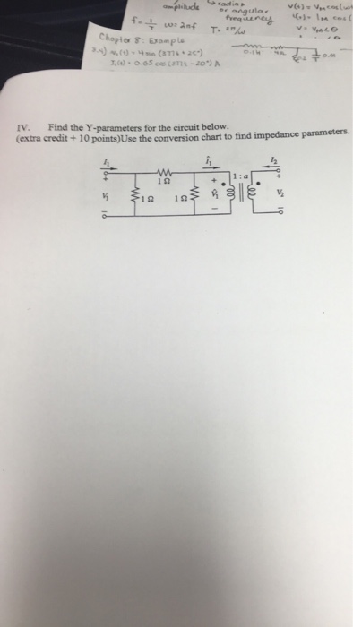 Solved Find the Y-parameters for the circuit below. Use the | Chegg.com