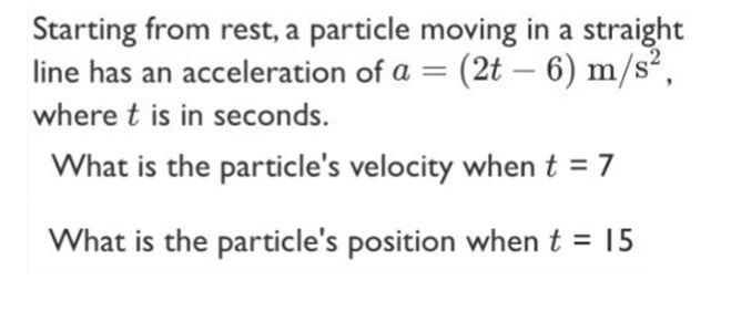 Solved Starting from rest, a particle moving in a straight | Chegg.com