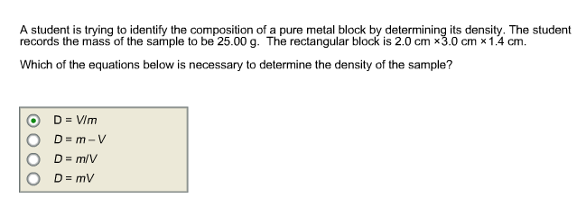 Solved A student is trying to identify the composition of a | Chegg.com