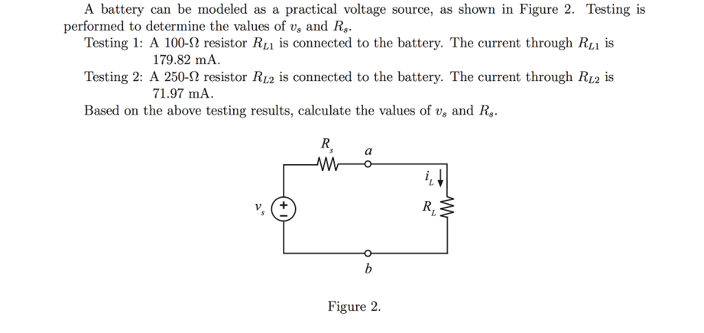 Solved A battery can be modeled as a practical voltage | Chegg.com