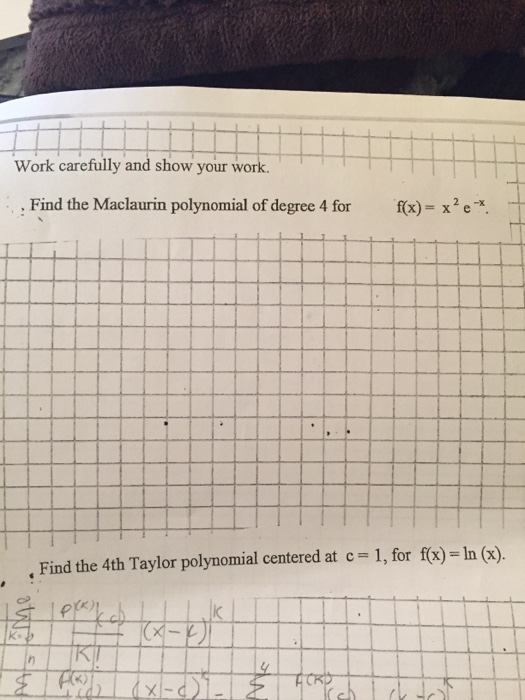 Solved Find the Maclaurin polynomial of degree 4 for f(X) = | Chegg.com
