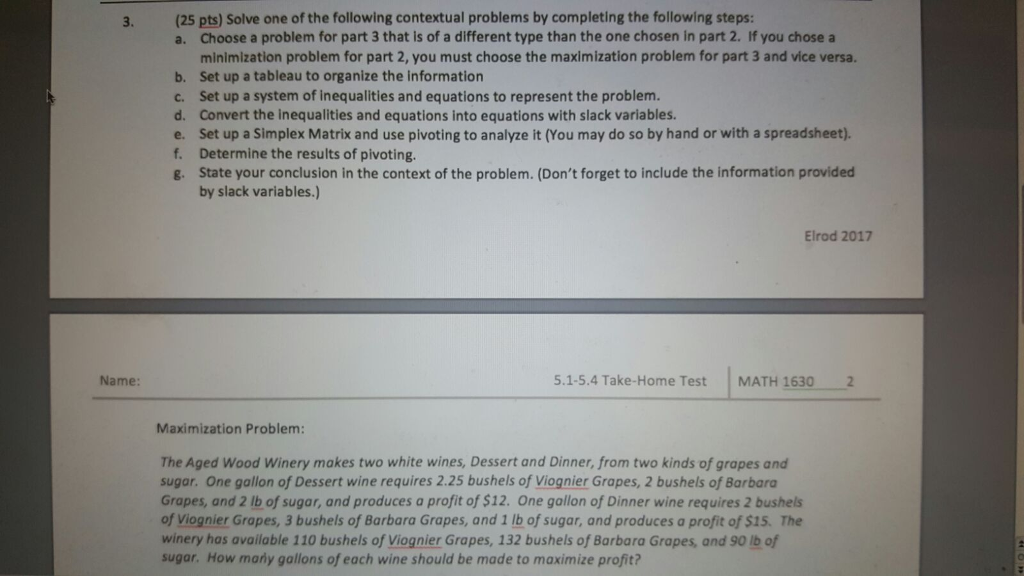 Solved (25 pts) Solve one of the following contextual | Chegg.com