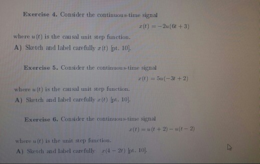 Solved Exercise 1. Consider the continuous time signal x(t) | Chegg.com