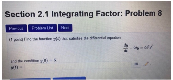 Solved Section 2.7 Euler Method: Problem 1 Previous Problem | Chegg.com
