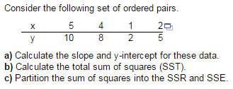 Solved: Consider The Following Set Of Ordered Pairs. A) Ca... | Chegg.com