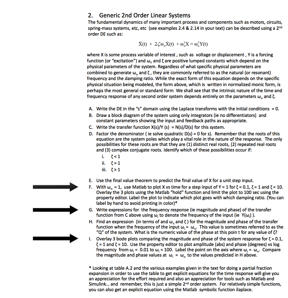 Solved MATLAB MATLAB only 2nd order linear system | Chegg.com