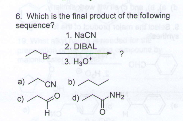 Solved Which is the final product of the following sequence? | Chegg.com