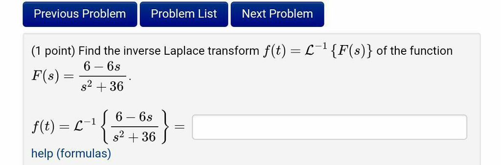 Solved Previous Problem Problem List Next Problem (1 point) | Chegg.com