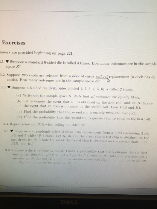 Solved Suppose a standard 6-sided die is rolled 4 times. How | Chegg.com