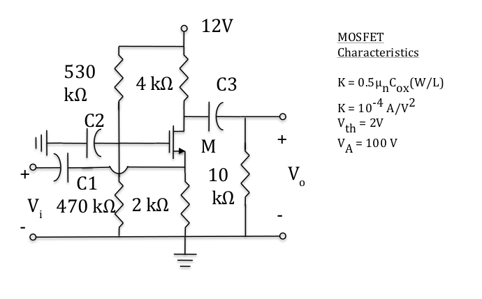 Solved Consider the amplifier shown below. The MOSFET | Chegg.com