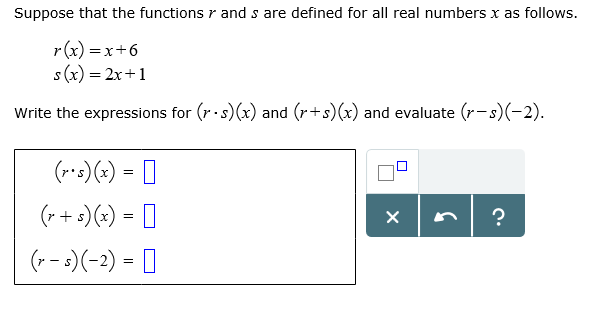 Solved Suppose that the functions r and s are defined for | Chegg.com