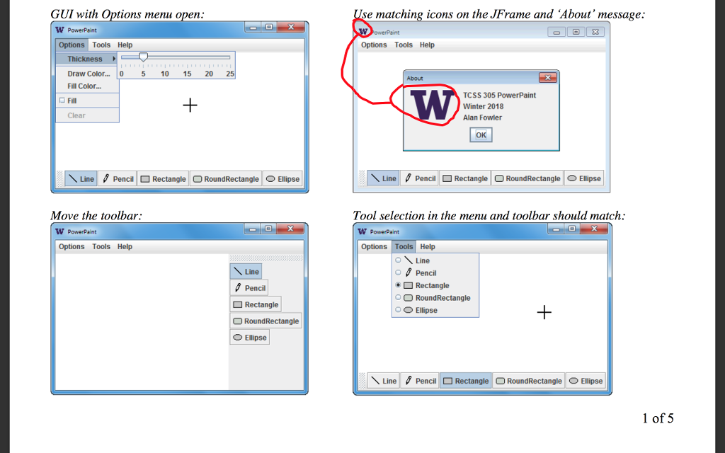 W PowerPaint TCSS 305 Programming Practicum | Chegg.com