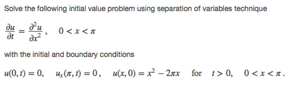 Solved Solve the following initial value problem using | Chegg.com