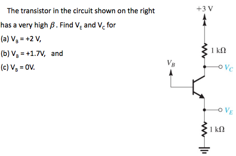 Solved The transistor in the circuit shown on the right has | Chegg.com