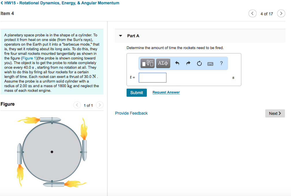 Solved HW15-Rotational Dynamics, Energy, & Angular Momentum | Chegg.com