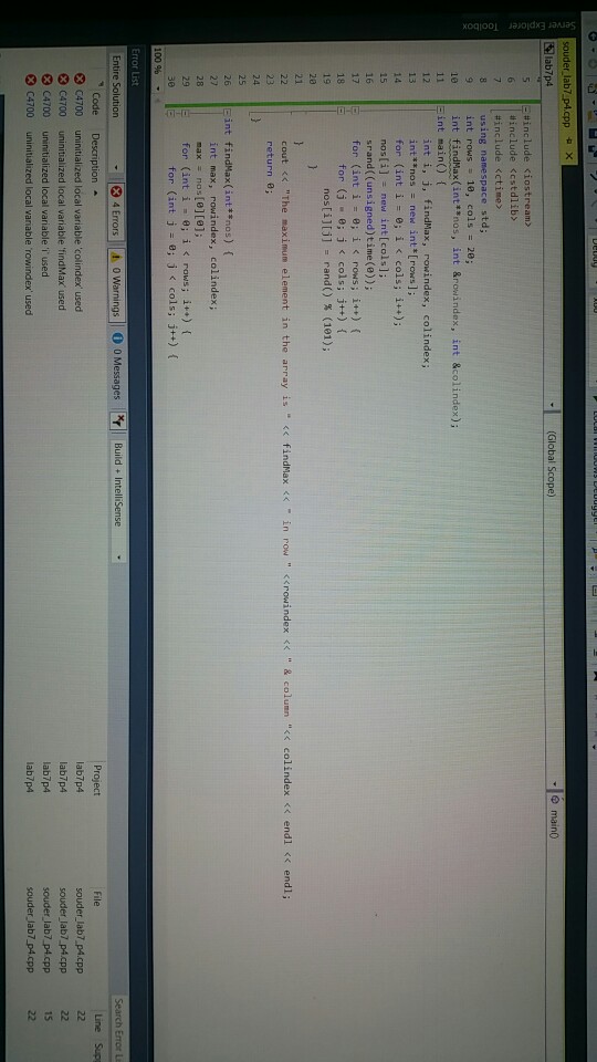 Solved r_lab7,p4.cpp lab7p4 ㄨ #include #include t rows 10, | Chegg.com