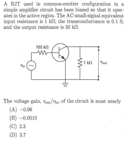 Solved Please provide the circuit to the AC small signal | Chegg.com
