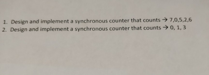 Solved 1 Design And Implement A Synchronous Counter That 5056