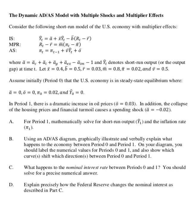 Solved The Dynamic AD/AS Model with Multiple Shocks and | Chegg.com