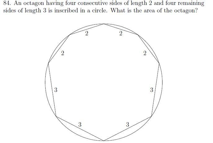 Solved 84. An octagon having four consecutive sides of | Chegg.com
