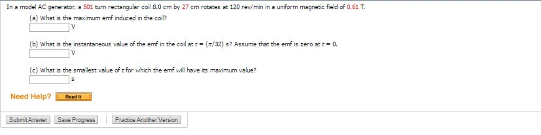 Solved In a model AC generator, a 501 turn rectangular coil | Chegg.com