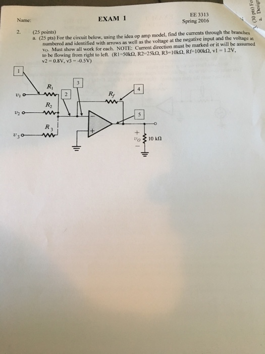 Solved For the circuit below, using the idea op amp model, | Chegg.com