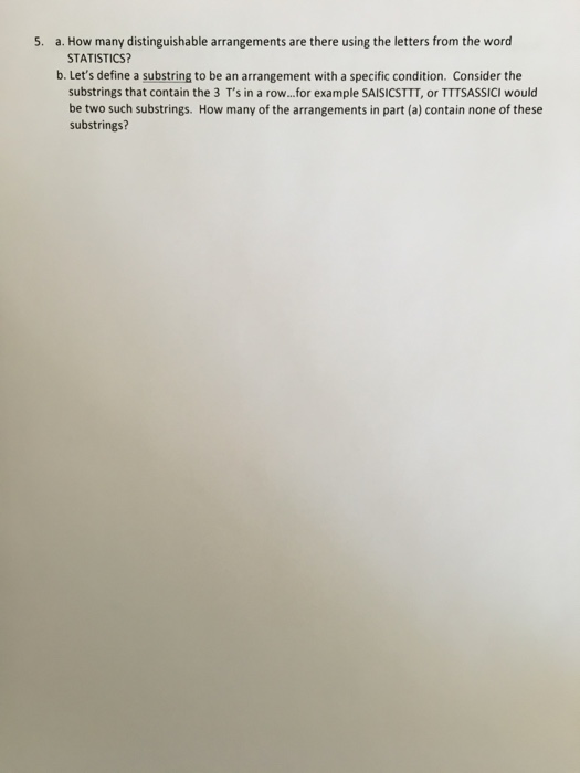 Solved How many distinguishable arrangements are there using | Chegg.com