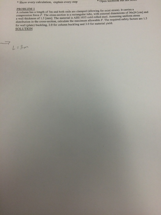 Solved Show every calculation, explain ever, step A column | Chegg.com