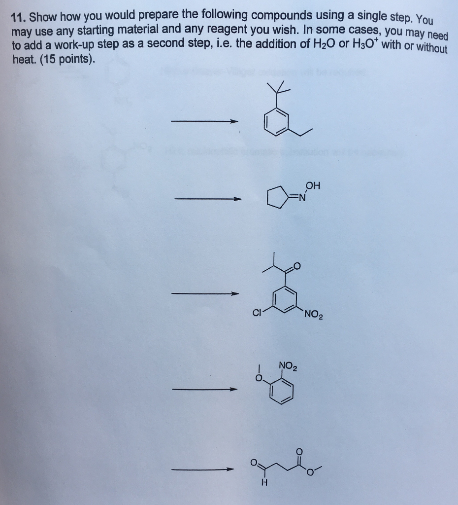 Solved Show how you would prepare the following compounds | Chegg.com