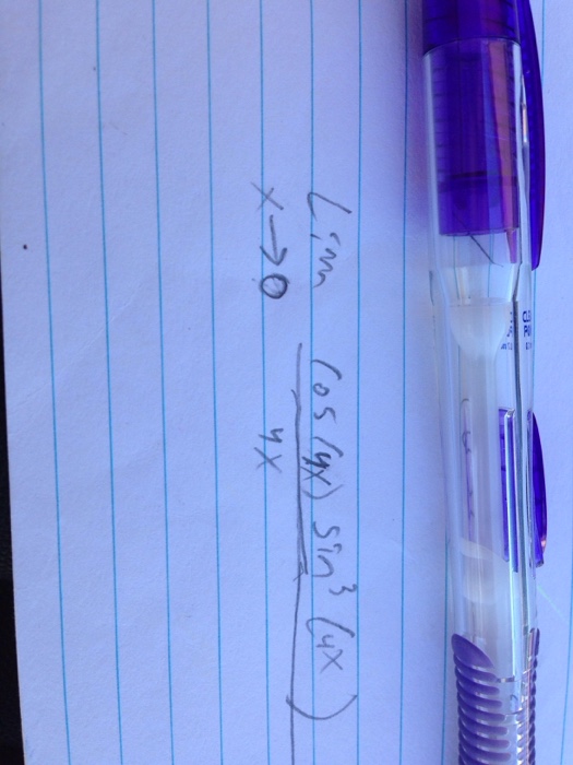 Solved Lim x tends to 0 cos(4x)sin^3(4x)/4x | Chegg.com