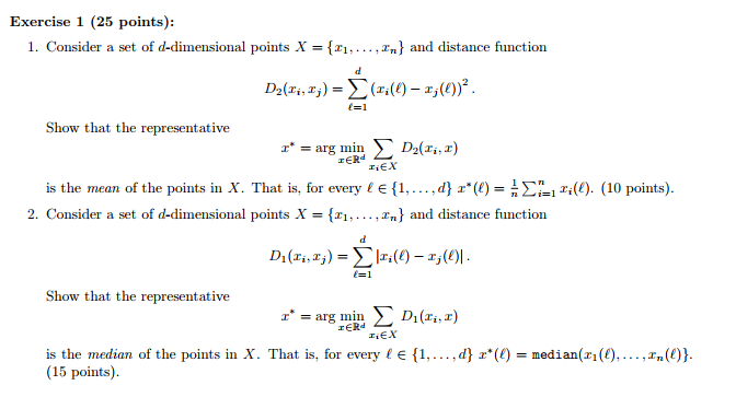 Exercise 1 (25 points): 1. Consider a set of | Chegg.com