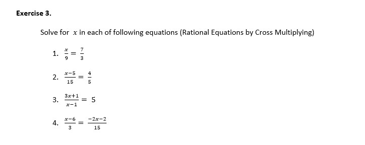 Solved Exercise 3. Solve for x in each of following | Chegg.com