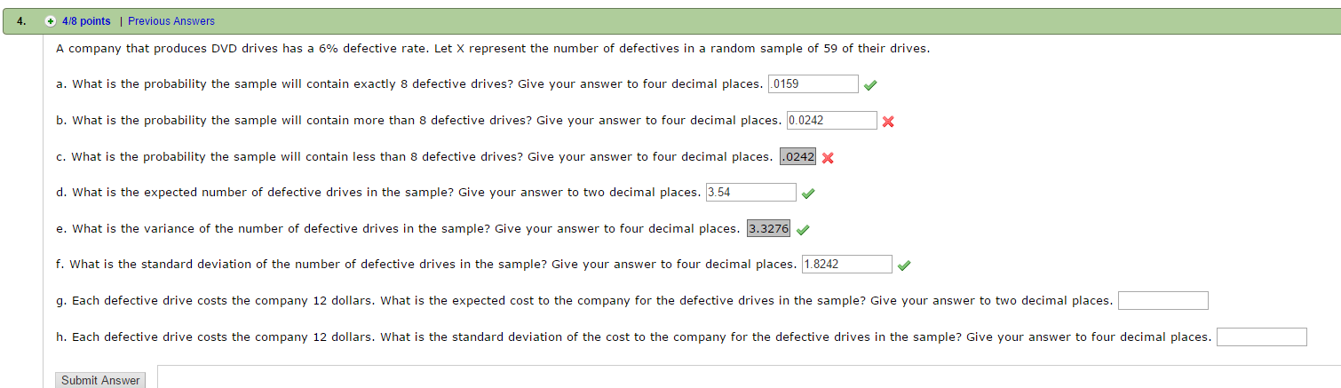 Solved A company that produces DVD drives has a 6% defective | Chegg.com