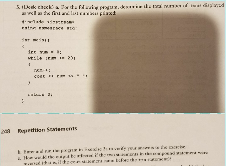 Solved 3. (Desk check) a. For the following program, | Chegg.com