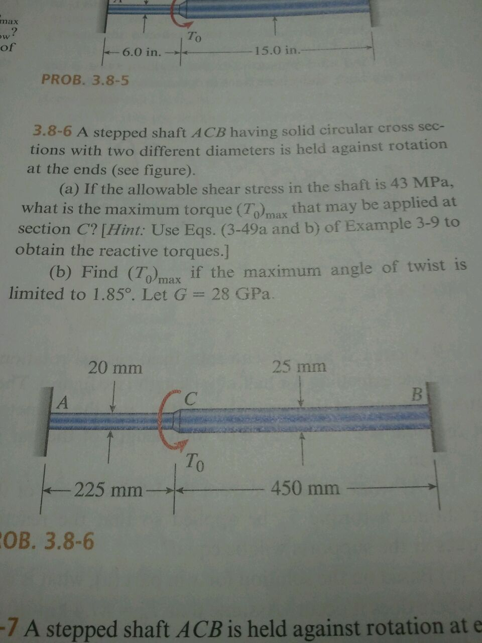 Solved A stepped shaft ACB having solid circular cross | Chegg.com