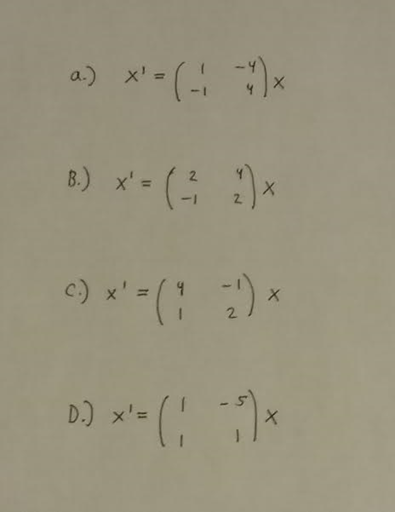 Solved Using the Matrix Method, determine the General | Chegg.com