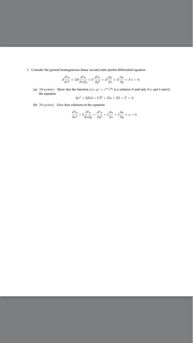 Consider the general homogeneous linear second order | Chegg.com