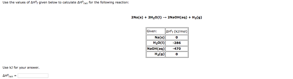 Solved Use the values of ?Hof given below to calculate ?Honn | Chegg.com