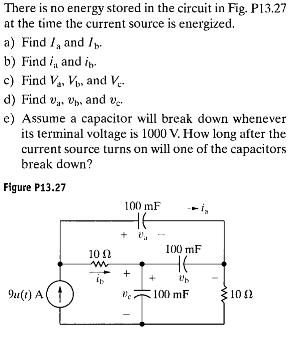 Solved There is no energy stored in the circuit in Fig. | Chegg.com