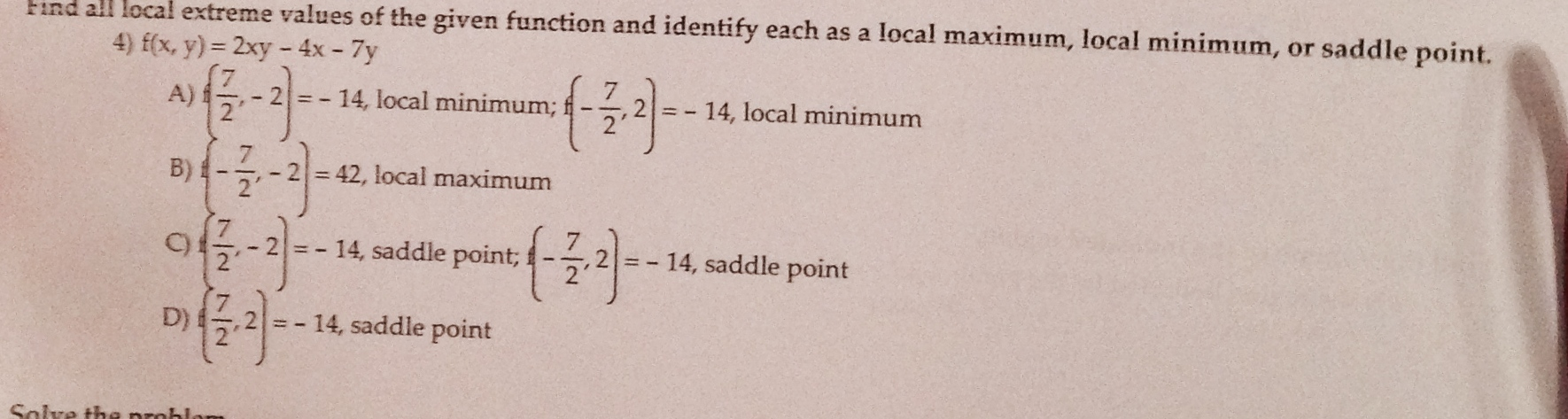 Solved Find all local extreme values of the given function | Chegg.com