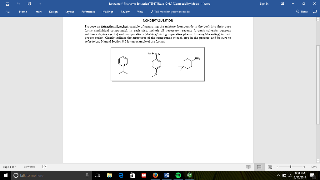 Solved Propose An Extraction Flowchart Capable Of Separating