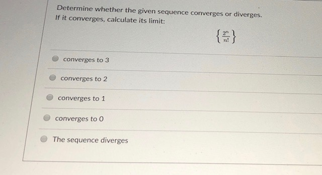 Solved Determine whether the given sequence converges or | Chegg.com