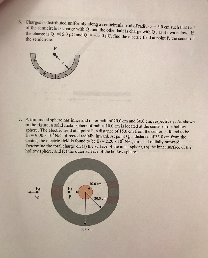 Solved 6. Charges is distributed uniformly along a | Chegg.com