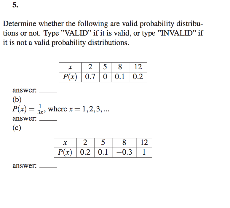 Solved 5. Determine whether the following are valid | Chegg.com
