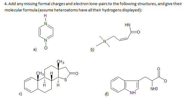 Solved Add any missing formal charges and electron | Chegg.com