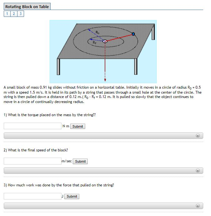 Solved Rotating Block on Table 1 2 Ro Rr A small block of | Chegg.com