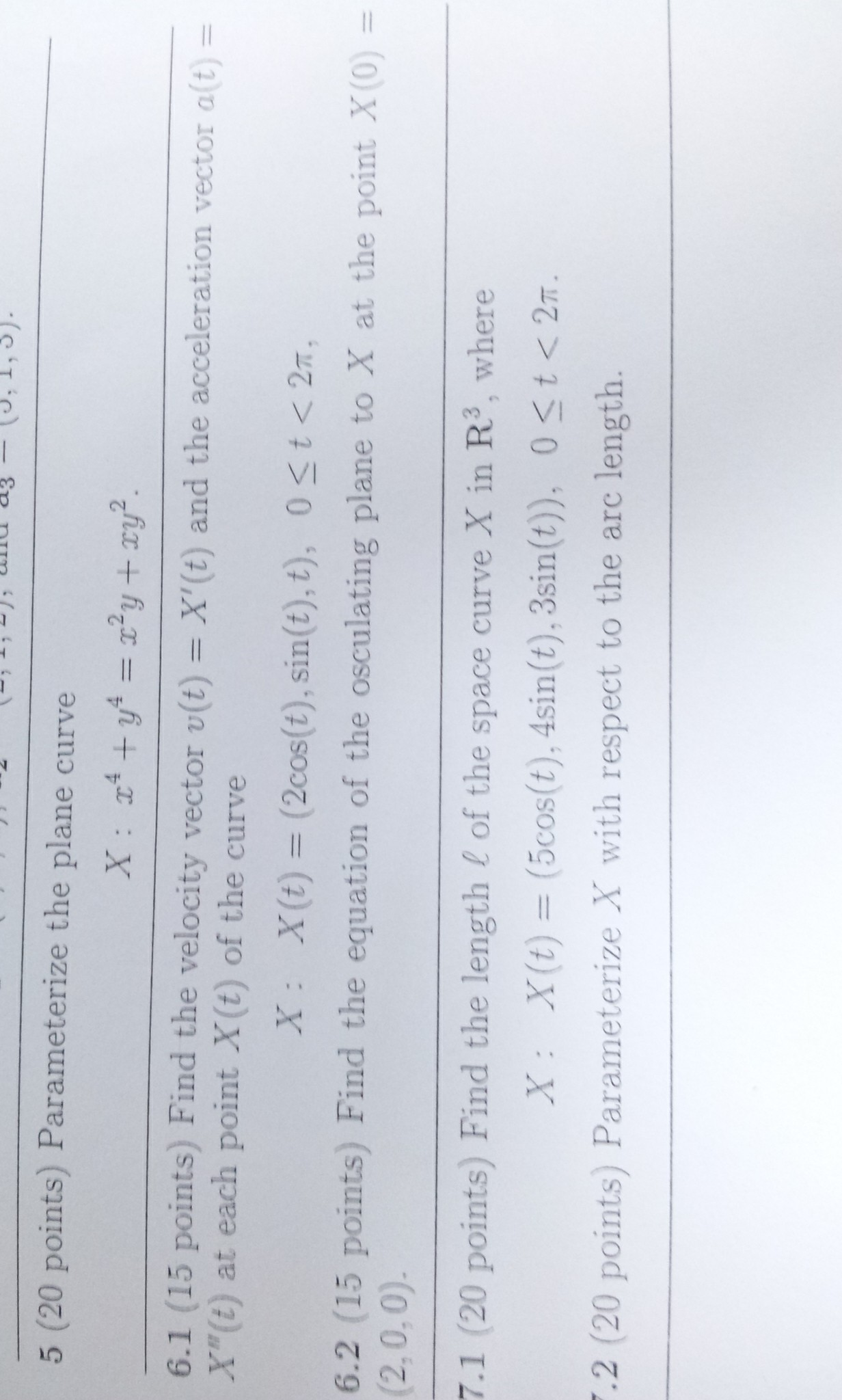 Solved Parameterize the plane curve X : x4 + y4 = x2y + | Chegg.com
